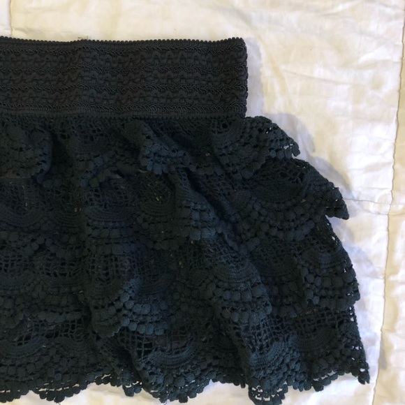 Shorts | Black Lace Ruffle Layered Shortsskirt Summer | Poshmark